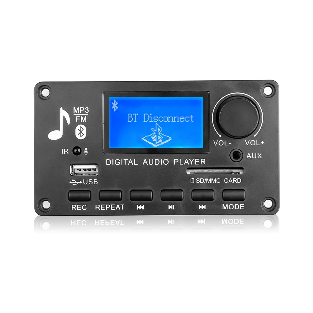 12V Handsfree Bluetooth 5.0 MP3 WMA WAV Decoder Board Folder Display ...