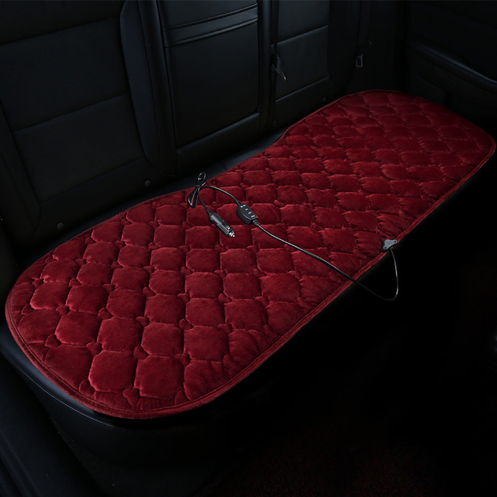 12V Heated Car Seat Cushion USB Heated Back Seat Pad With Down ...