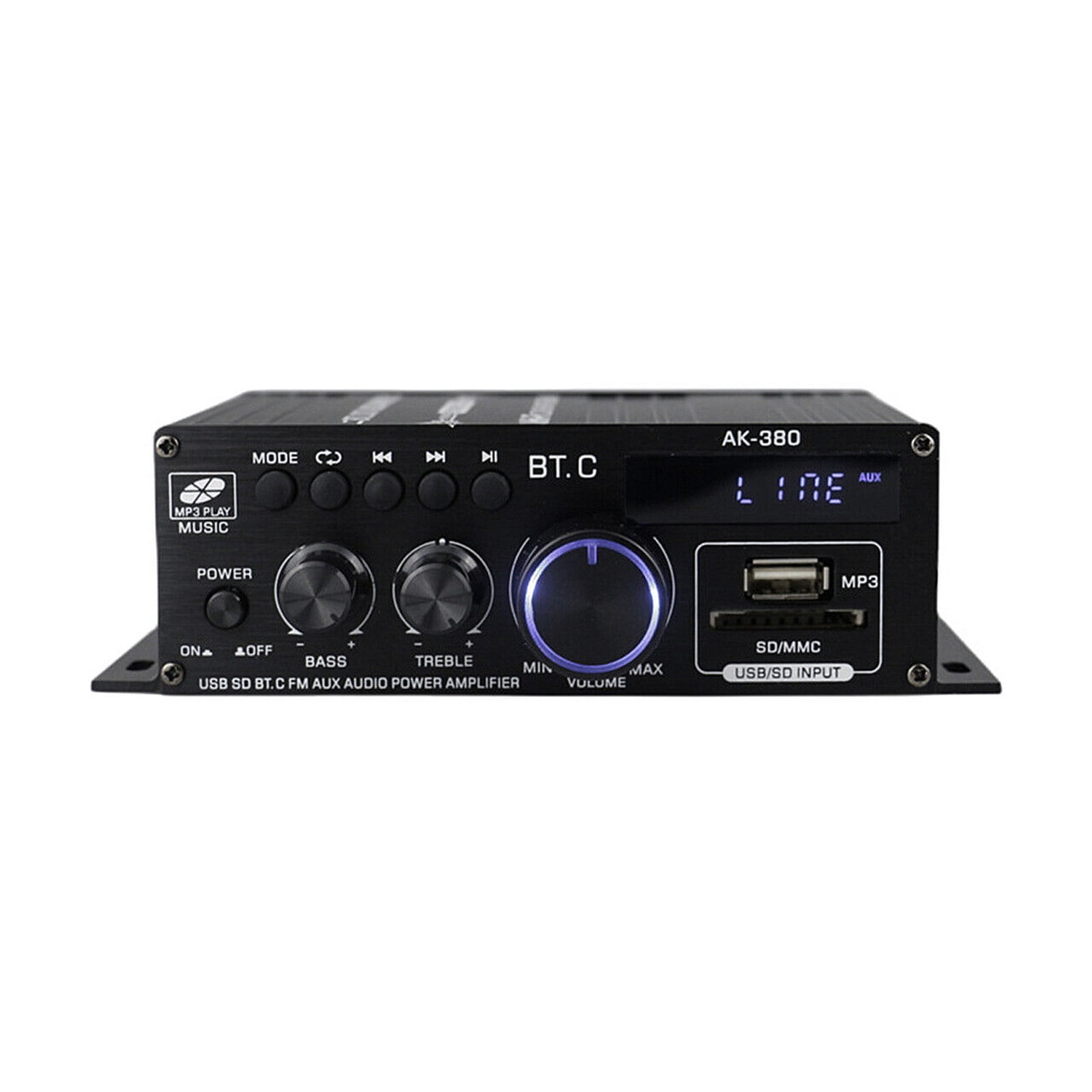 12V Hifi Power Amplifier Stereo Home Car BASS Amp Car Speaker Class D ...
