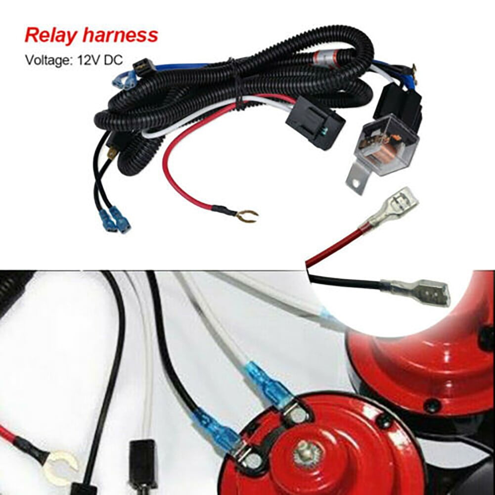 12V Horn Relay Wiring Harness Kit For Grille Mount Electric Blast Horn ...