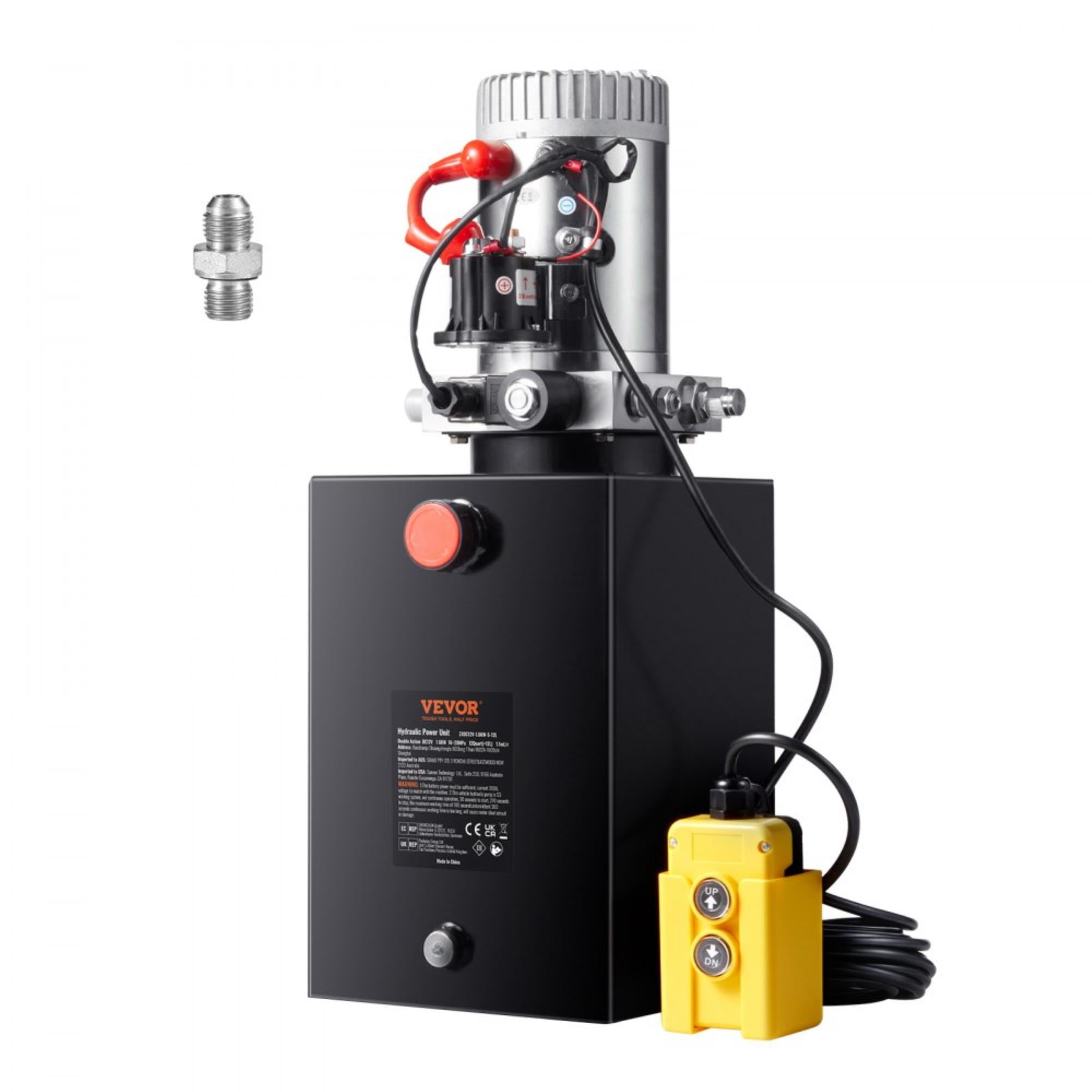 12V Hydraulic Pump for Dump Trailers - 12 Quart Power Unit, 0.91 GPM ...