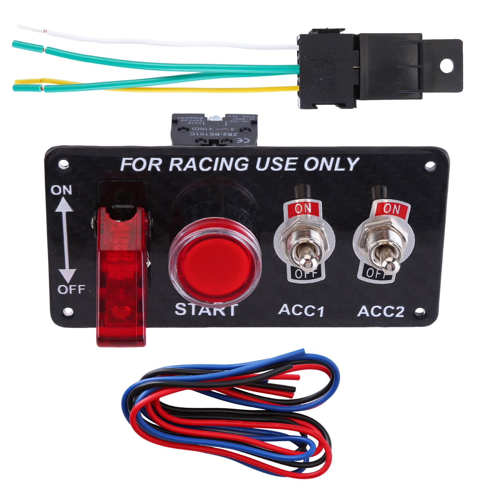 12V Ignition Switch Panel 4 in 1 Car Ignition Switch Panel Kit with ...