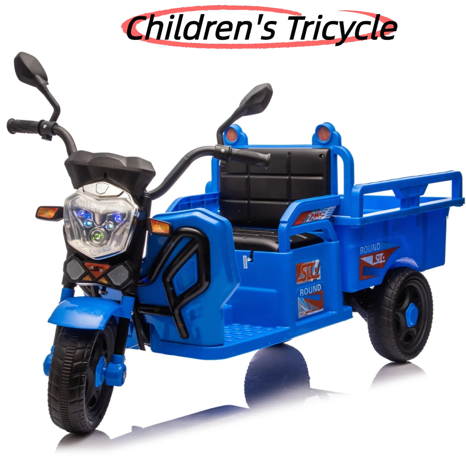 12V Kids Electric 3-Wheel Cargo Truck,2WD,Anti-Slip Wheels,Long Battery ...