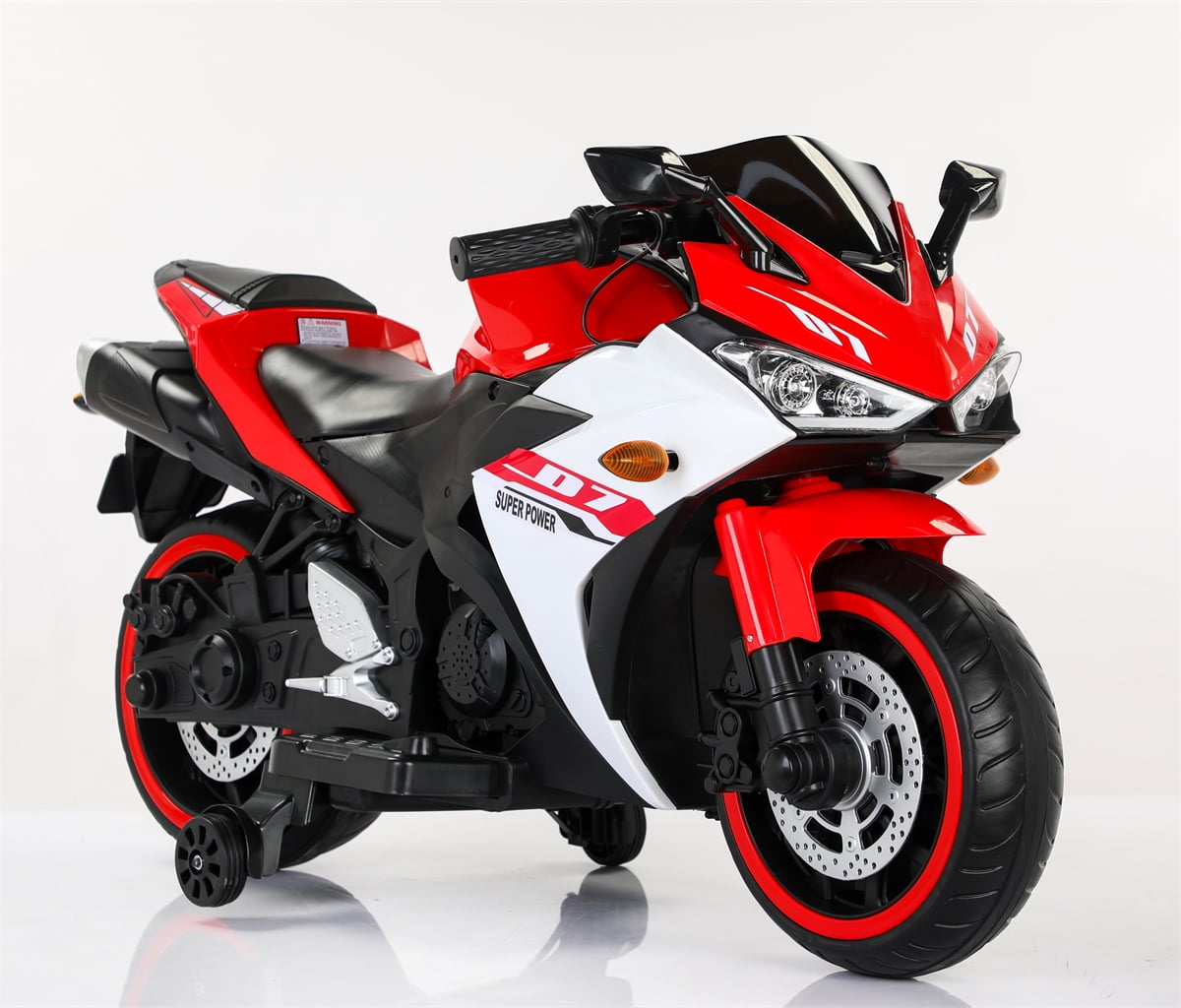 12V Kids Electric Motorcycle with Training Wheels, Electric Ride on Motorcycle Toys with Manual ...