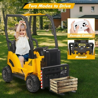 12V Kids Ride On Excavator 3 Speeds Electric Construction Vehicle ...