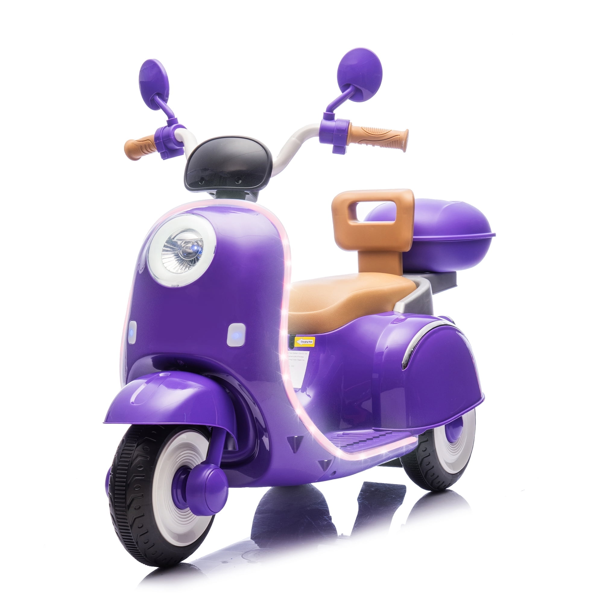 Okybaby 12V Kids Ride On 3-Wheel Electric Motorcycle with Waterfall ...