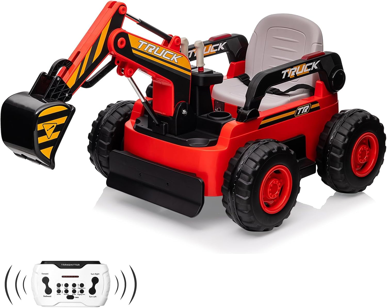 12V Kids Ride On Excavator Digger Car, Electric Vehicle with Remote ...