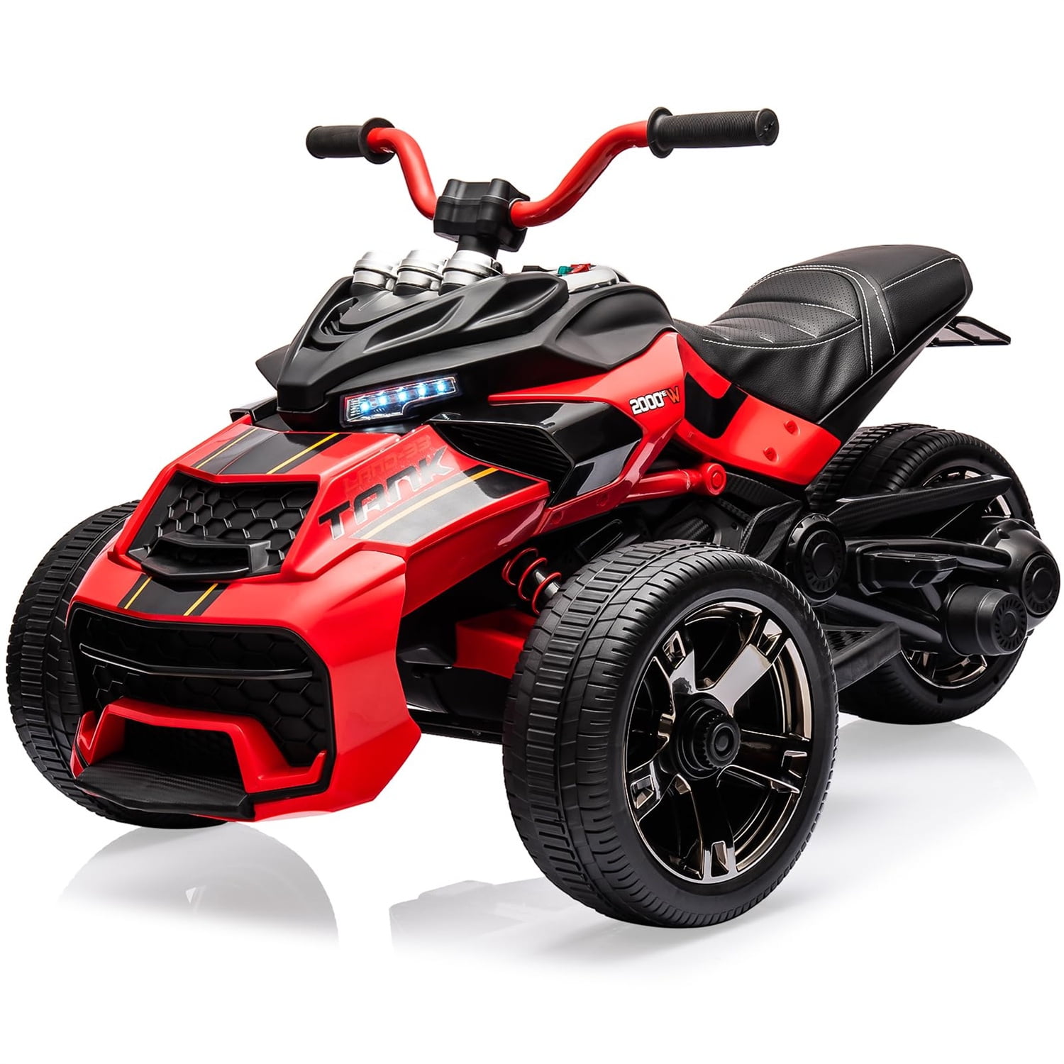 12V Kids Ride On ATV Car,3 Wheeler Motorcycle Electric Vehicle ATV with EVA Tire, LED, Music ...