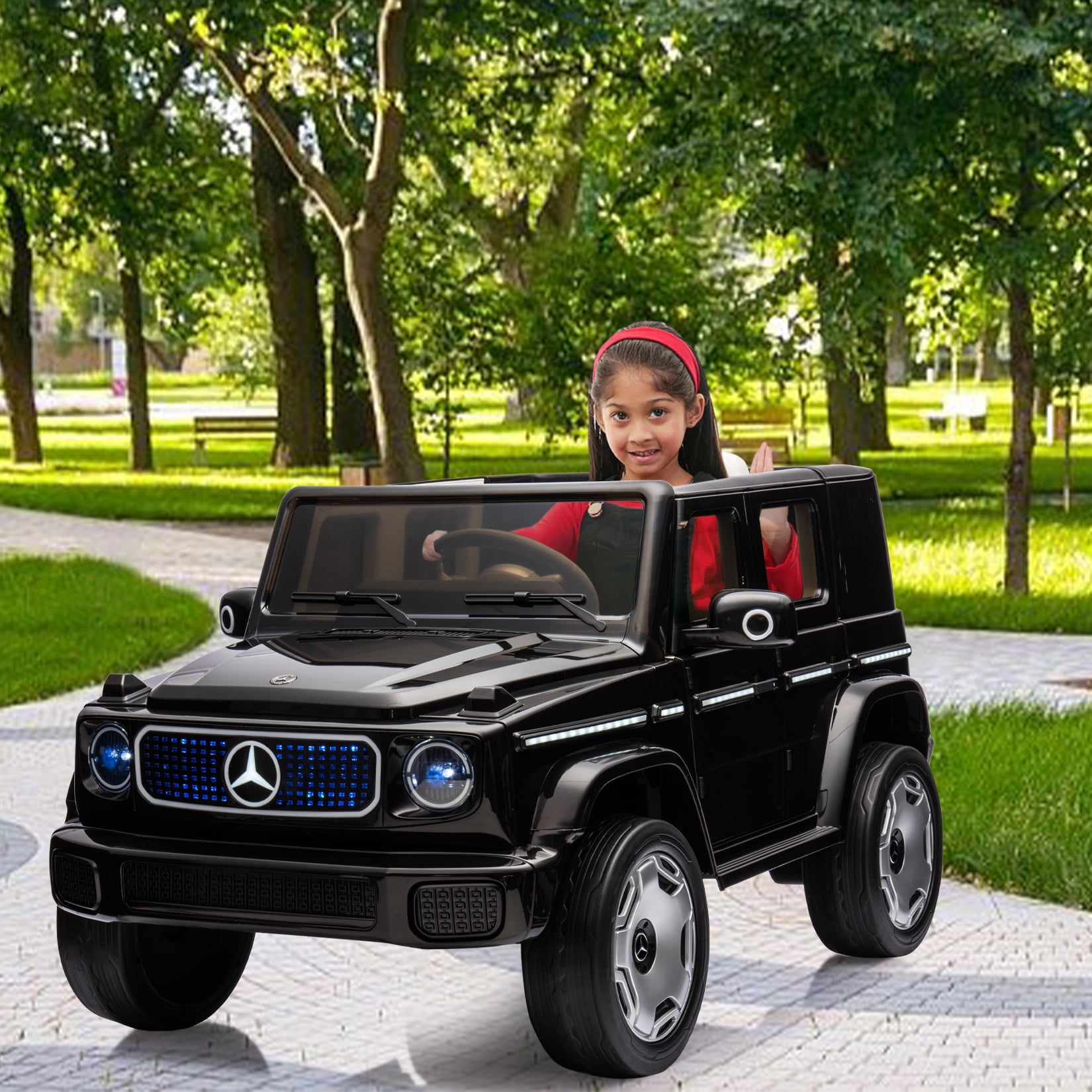 12V Kids Ride On Car,Licensed Mercedes-Be-nz Eqg Electric Car with ...