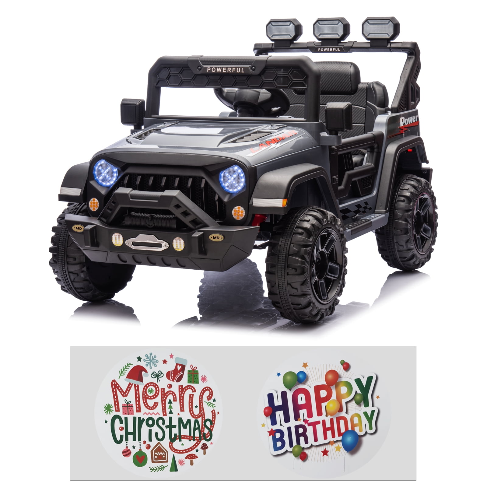 12V Kids Ride On Car Truck with Remote Control & DIY Stickers, Boys ...