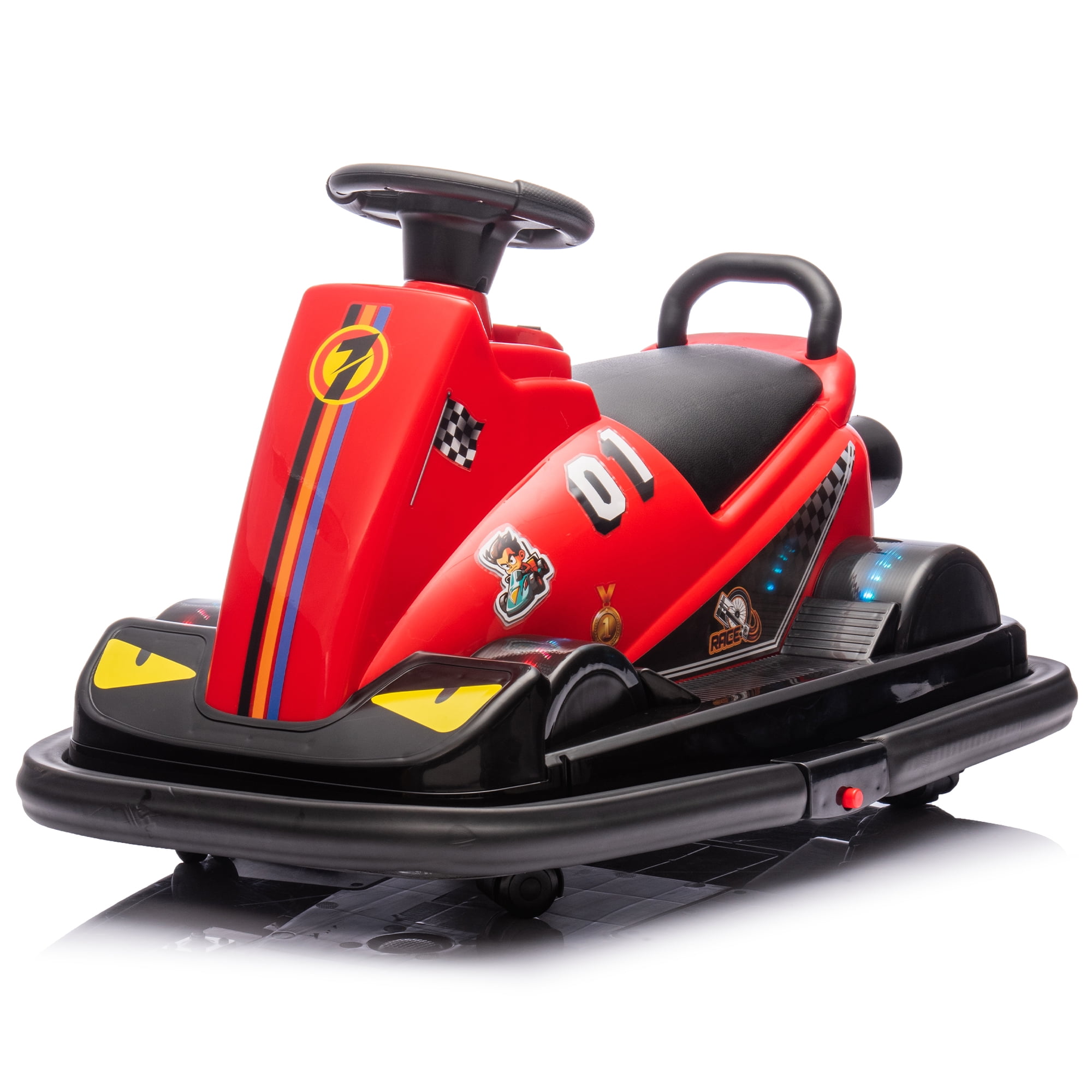 12V Kids Ride On Motor Bumper Car,Integrating System,Rotate 360 Degrees In Place,Collision ...