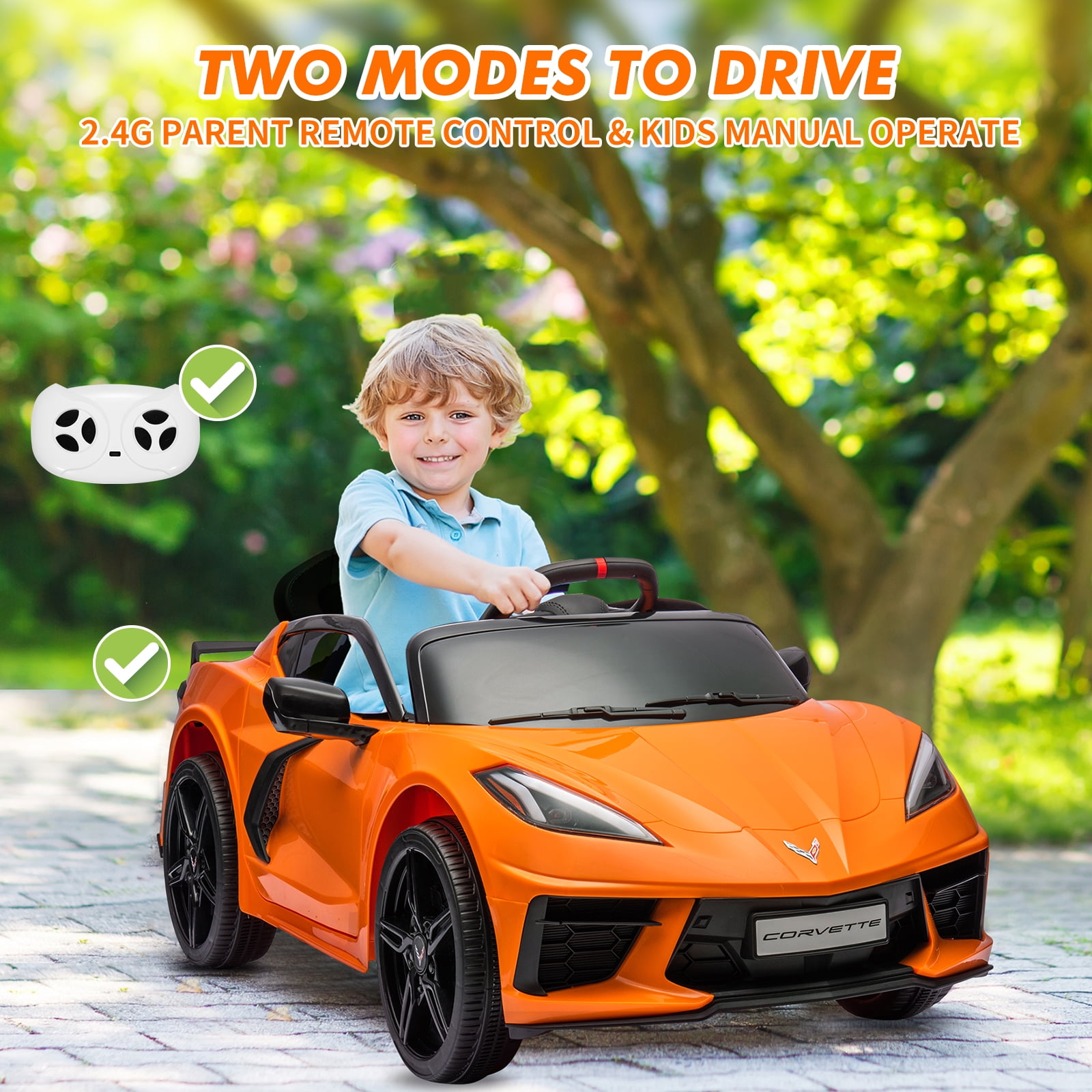 12V Kids Ride on Car Battery Powered Car Toddles Electric Sports Car ...