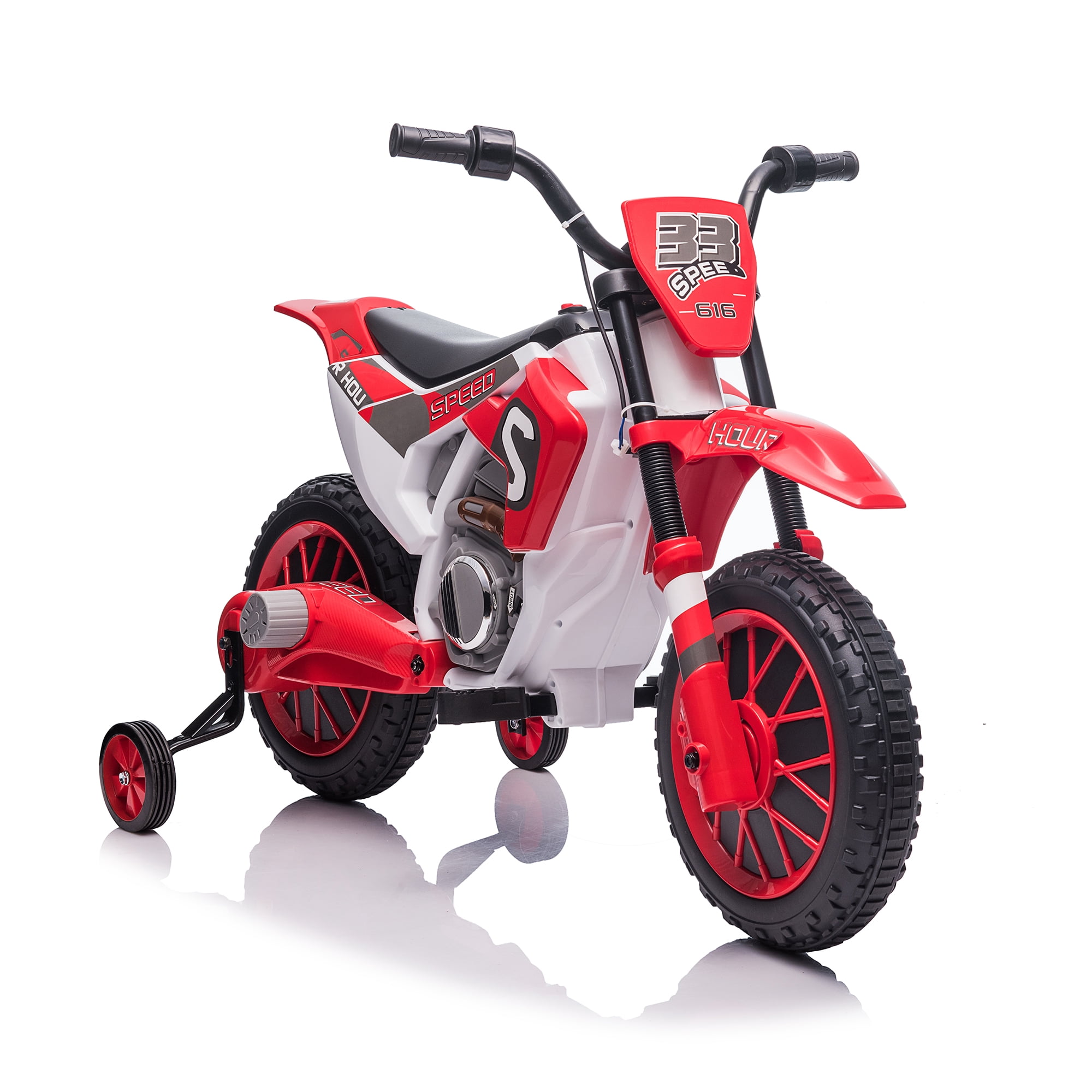 12V Kids Ride on Toy Motorcycle, Electric Motor Toy Bike with Training ...