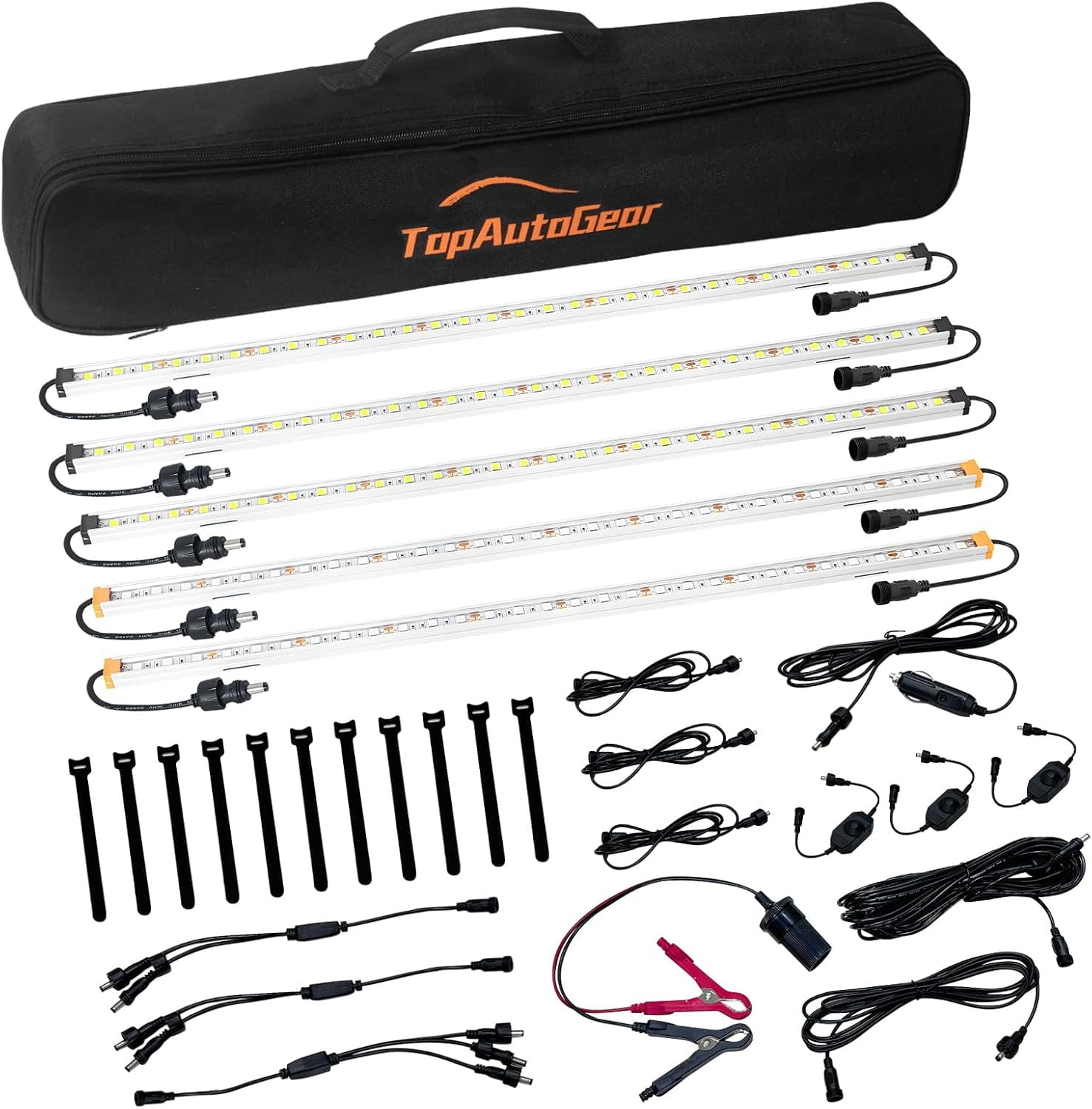 12V LED Exterior Light Bar Kit Dimmable Camping String Lights ...