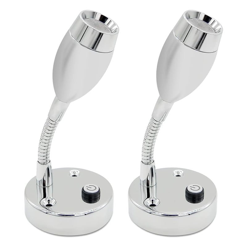 12V LED Flexible Reading Lights Warm White Blue Spotlights for RV ...