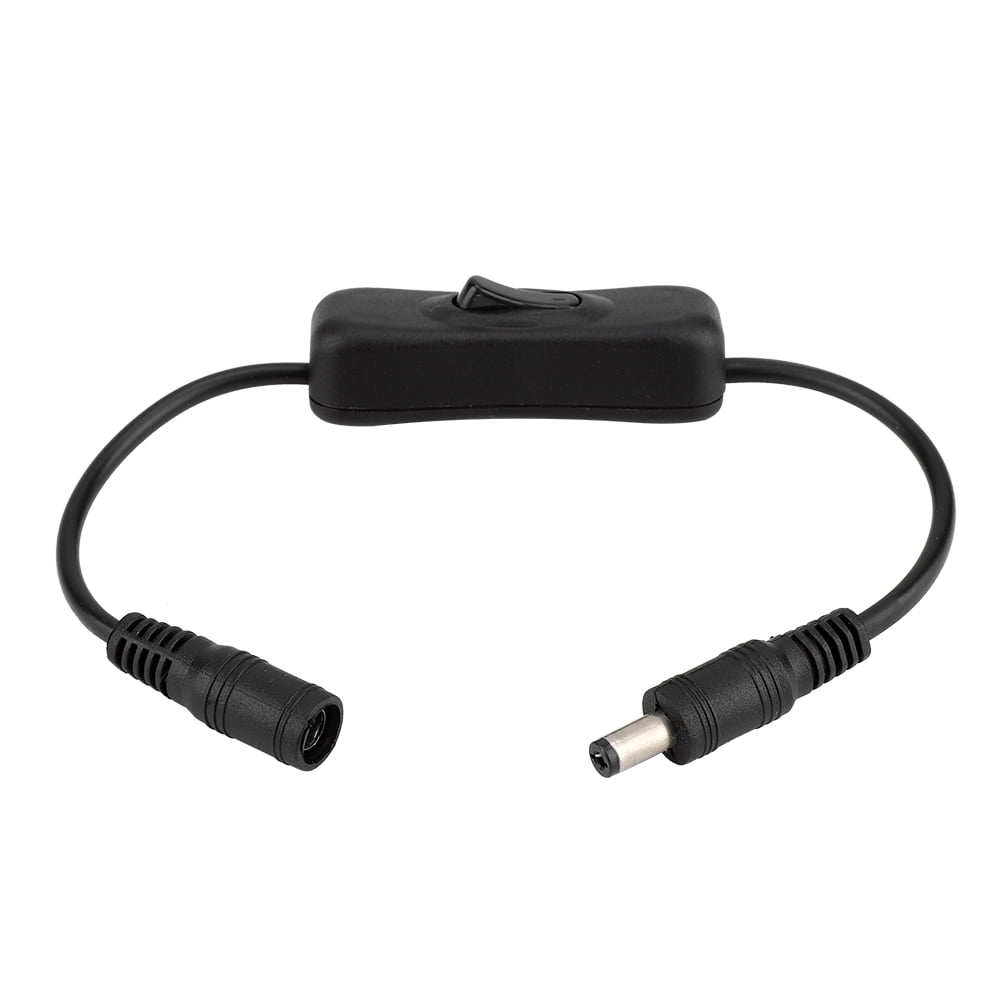 12V LED Inline On/Off Switch Cable with 2.1x5.5mm Connectors (Black ...
