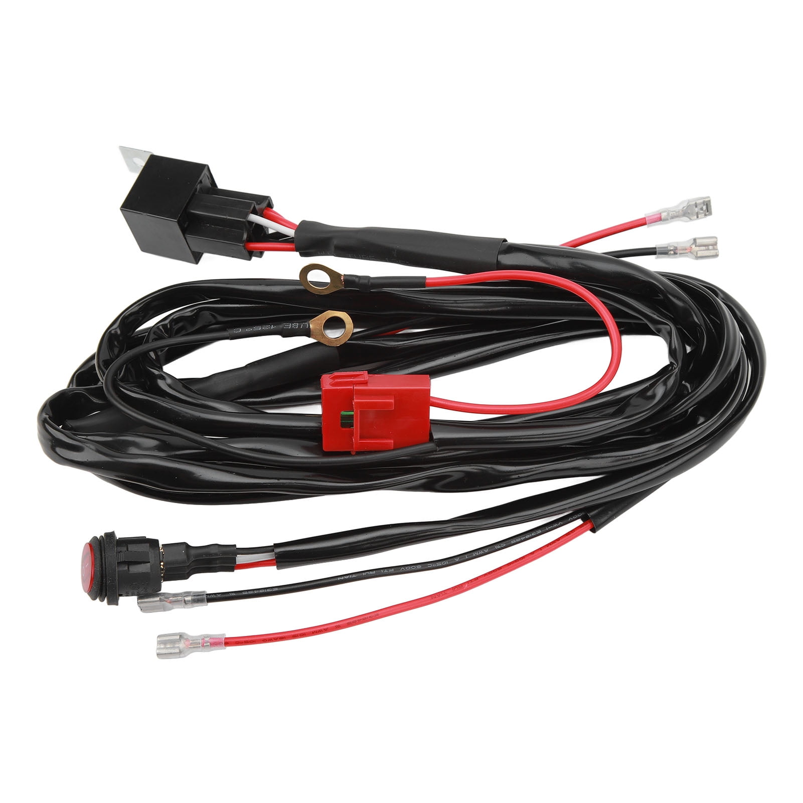 12V LED Light Bar Wiring Harness Kit 6.6ft Long 16AWG for Automobiles ...