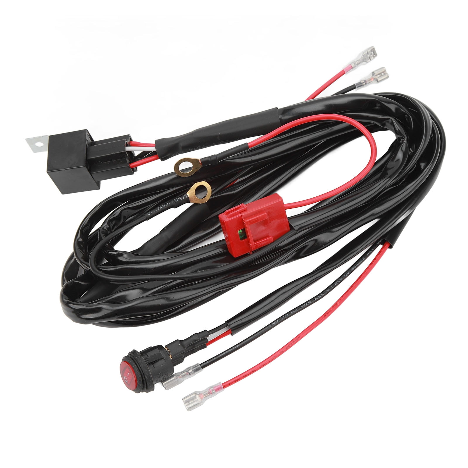 12V LED Light Bar Wiring Harness Kit 6.6ft Long 16AWG for Automobiles ...