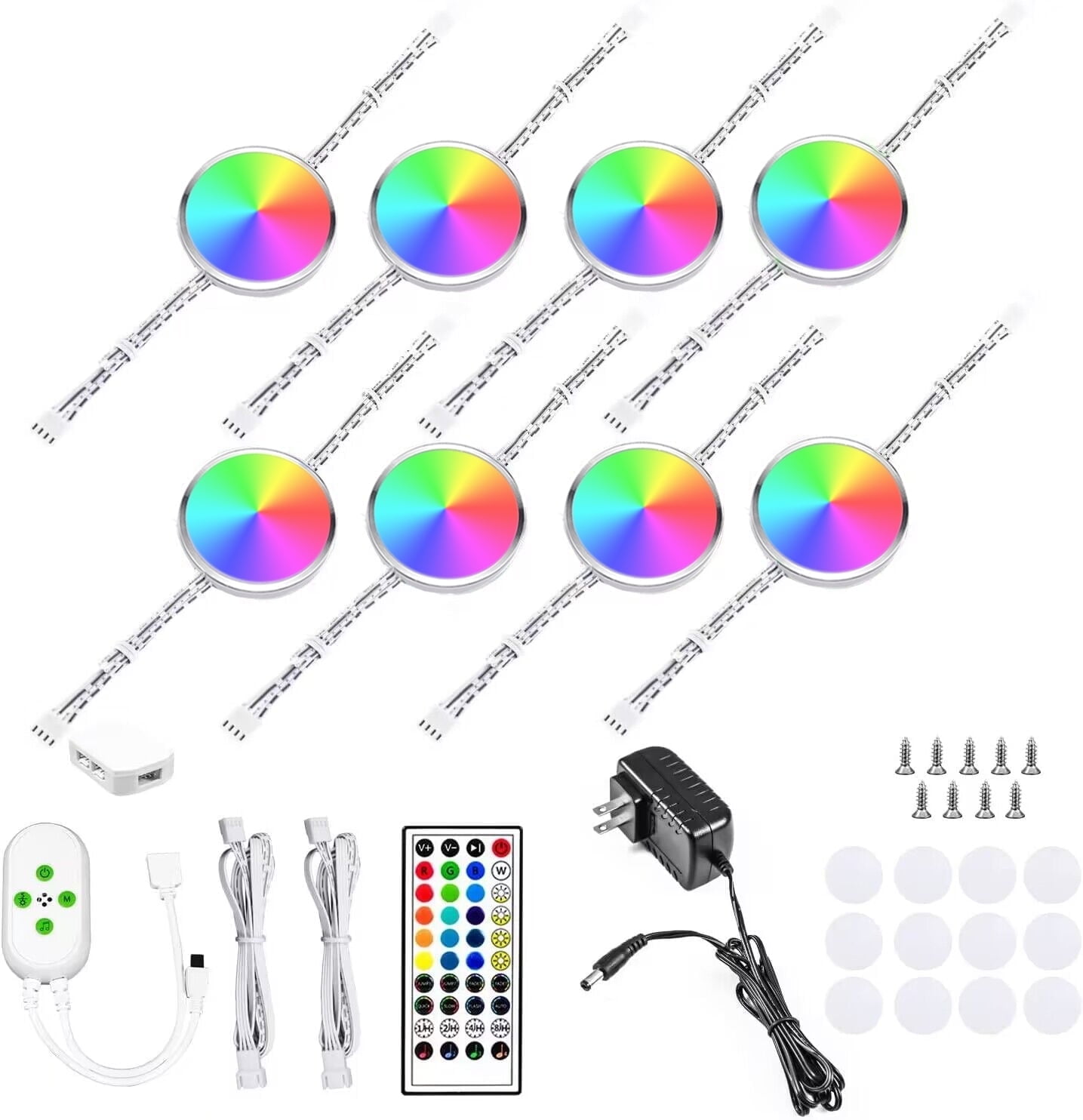 LED Low Voltage Puck Lights with Remote Control - RGB Color Changing ...