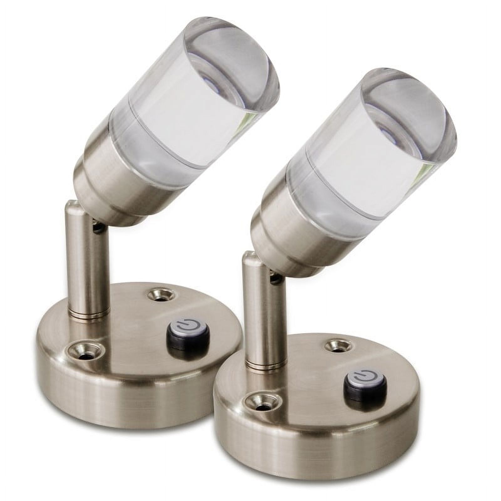 12V LED Reading Light Swivel Mount Brushed Nickel Cool White Blue Pack ...