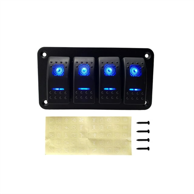 12V LED Rocker Switch Panel for Marine Boat Truck Caravan Car Socket ...