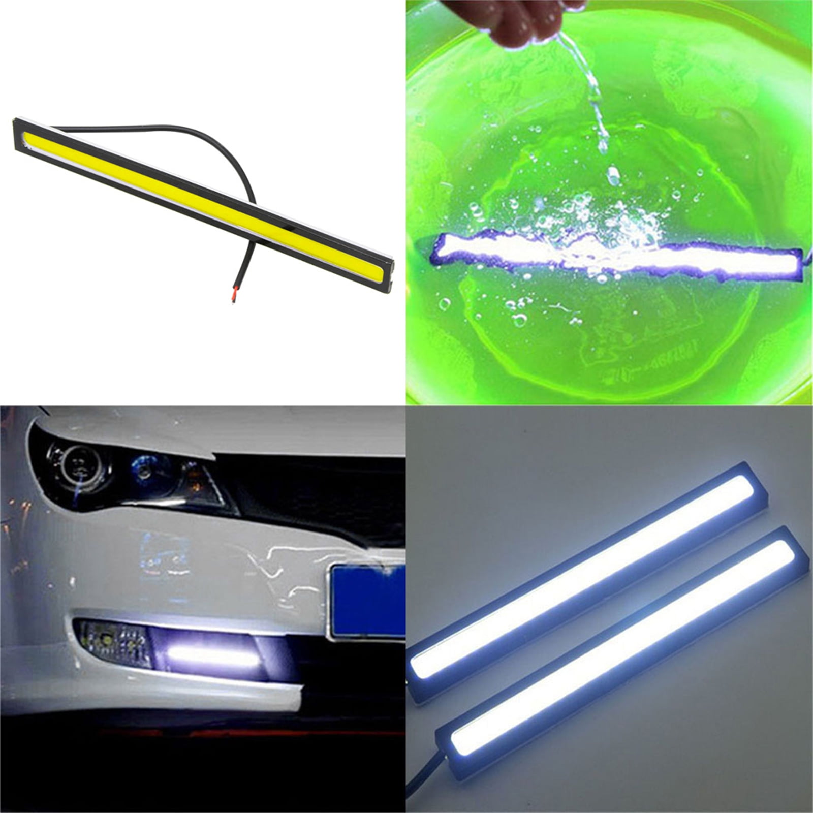 12V LED STRIP DRL DAYTIME RUNNING LIGHTS FOG COB CAR LAMP DRIVING for ...