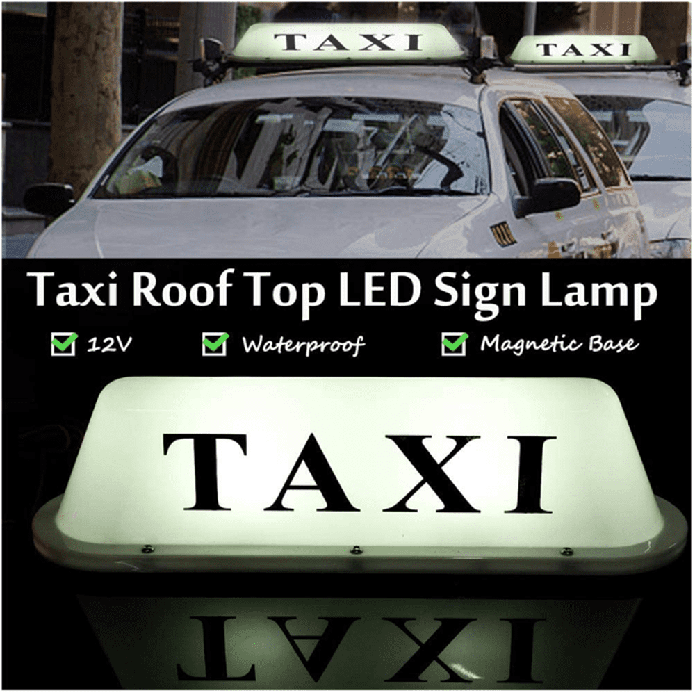 12V LED Taxi Sign Top Light LED Taxi Sign Vintage Cab Roof Top ...