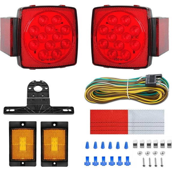 12V LED Trailer Light Kit, Super Bright Submersible Boat Lights ...