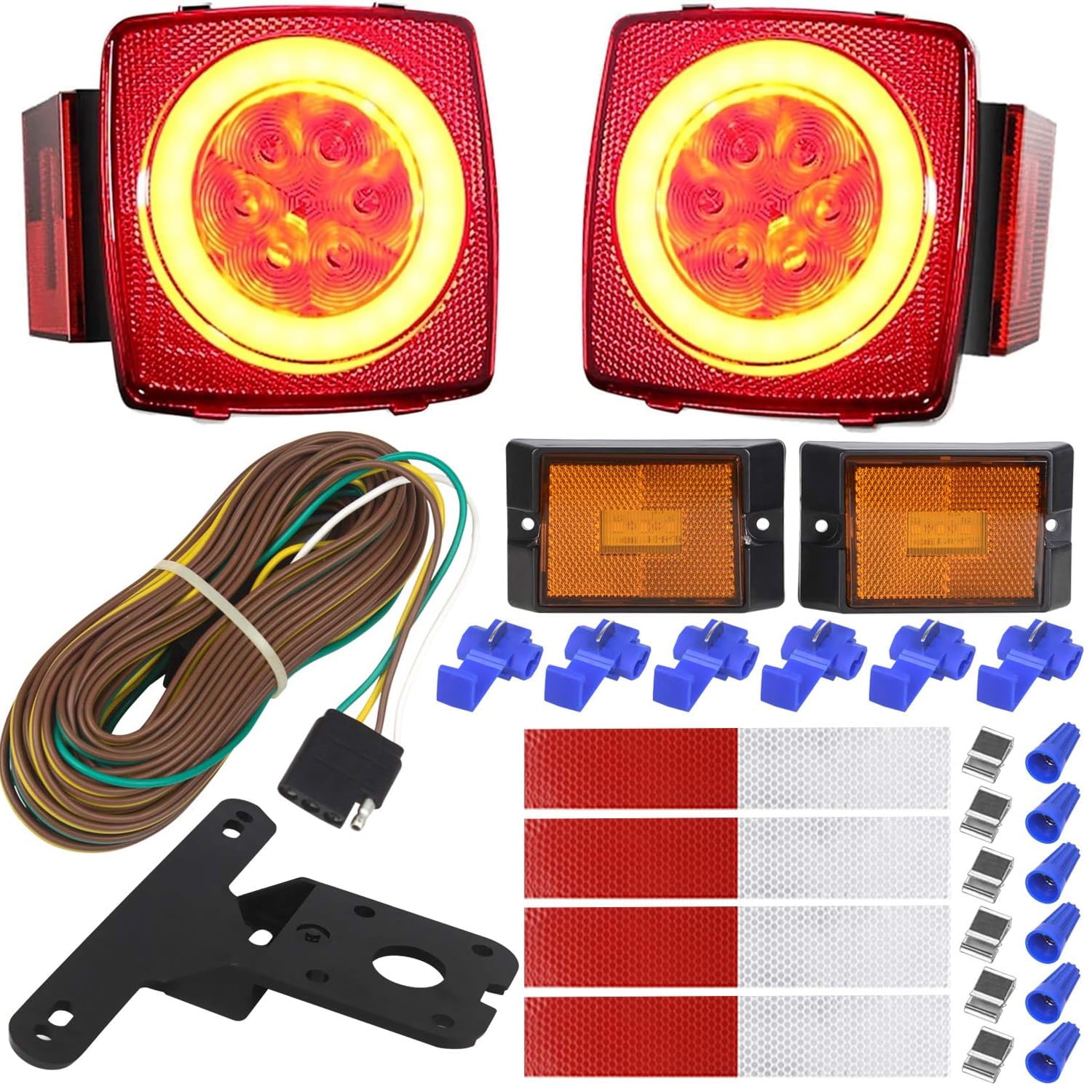 12V LED Trailer Light Kit, Super Bright Submersible Boat Trailer Lights ...