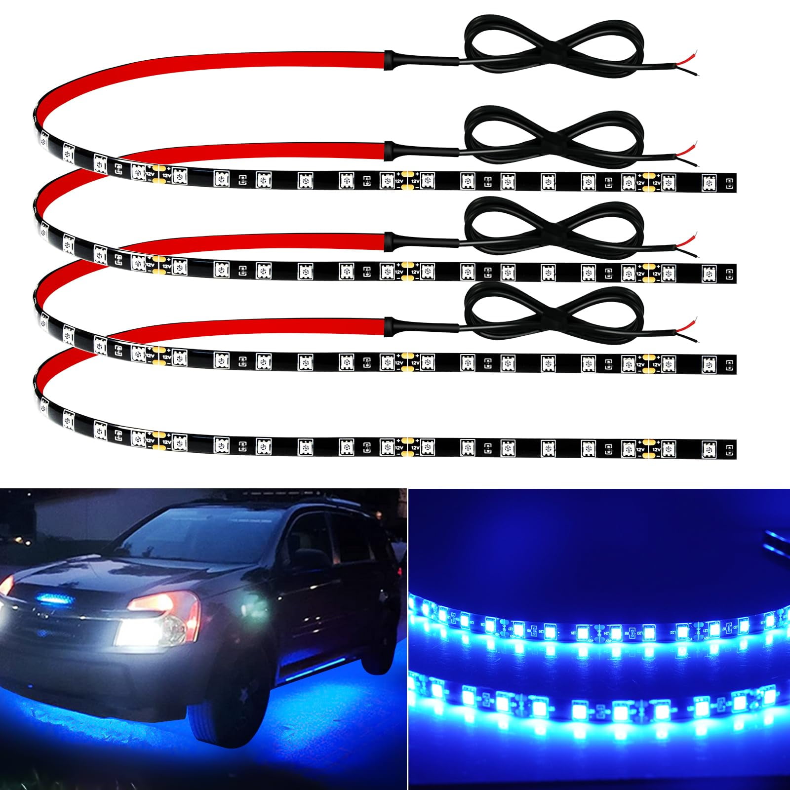 12V Led Light Strip SSF20 18" Connectable Blue LEDs Strip Lights for ...