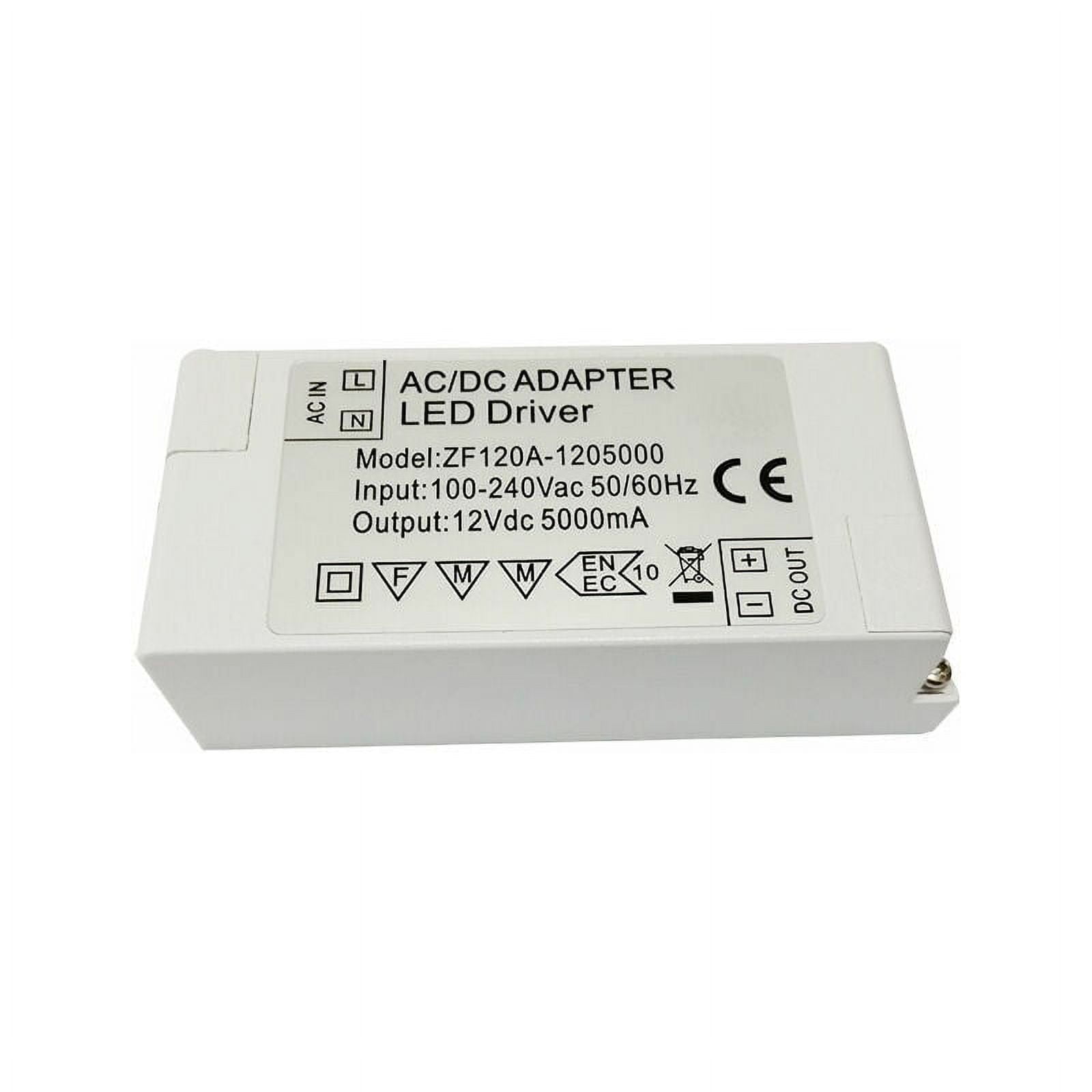 12V Led Power Supply, 60W Led Transformer Ac 220V To 12V Dc 5A Led ...
