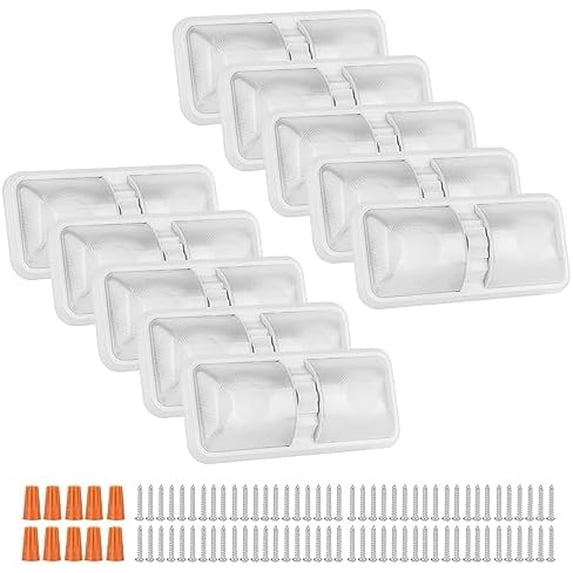 12V Led RV Ceiling 1100 Lumen Double Dome Light | Frosted RV Interior ...