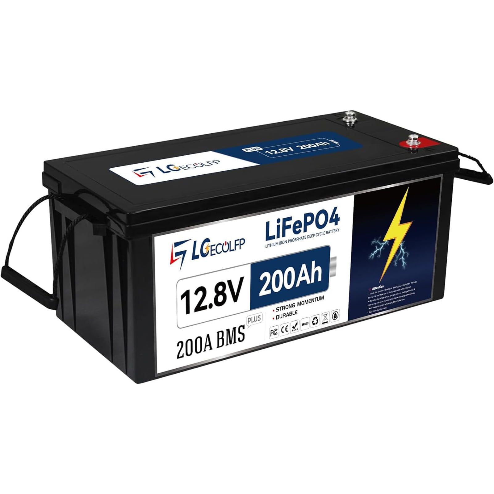 12V LiFePO4 Battery 200AH Lithium Batteries 200A BMS for Storage Motor ...