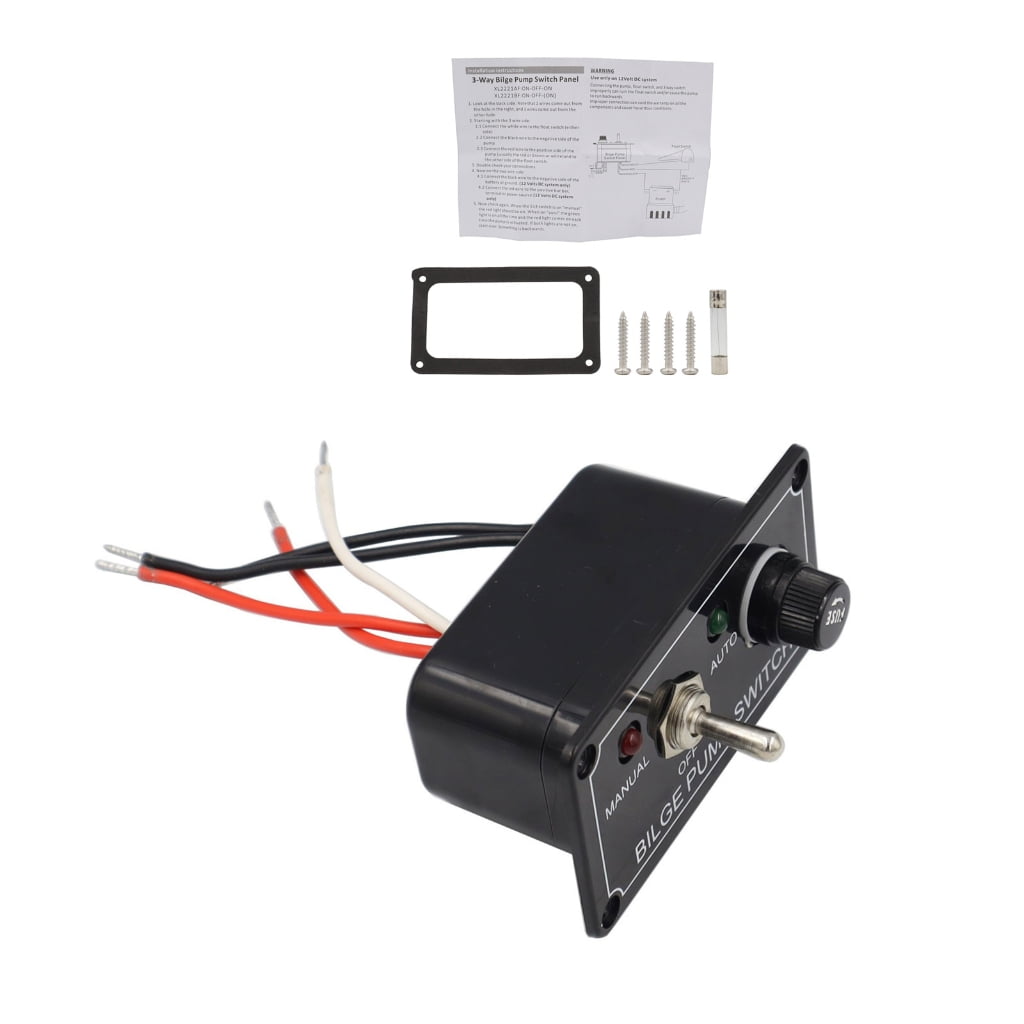 12V Manual-Off-Auto Toggle Switches 3 Way Fused Bilge Pumps Switches ...