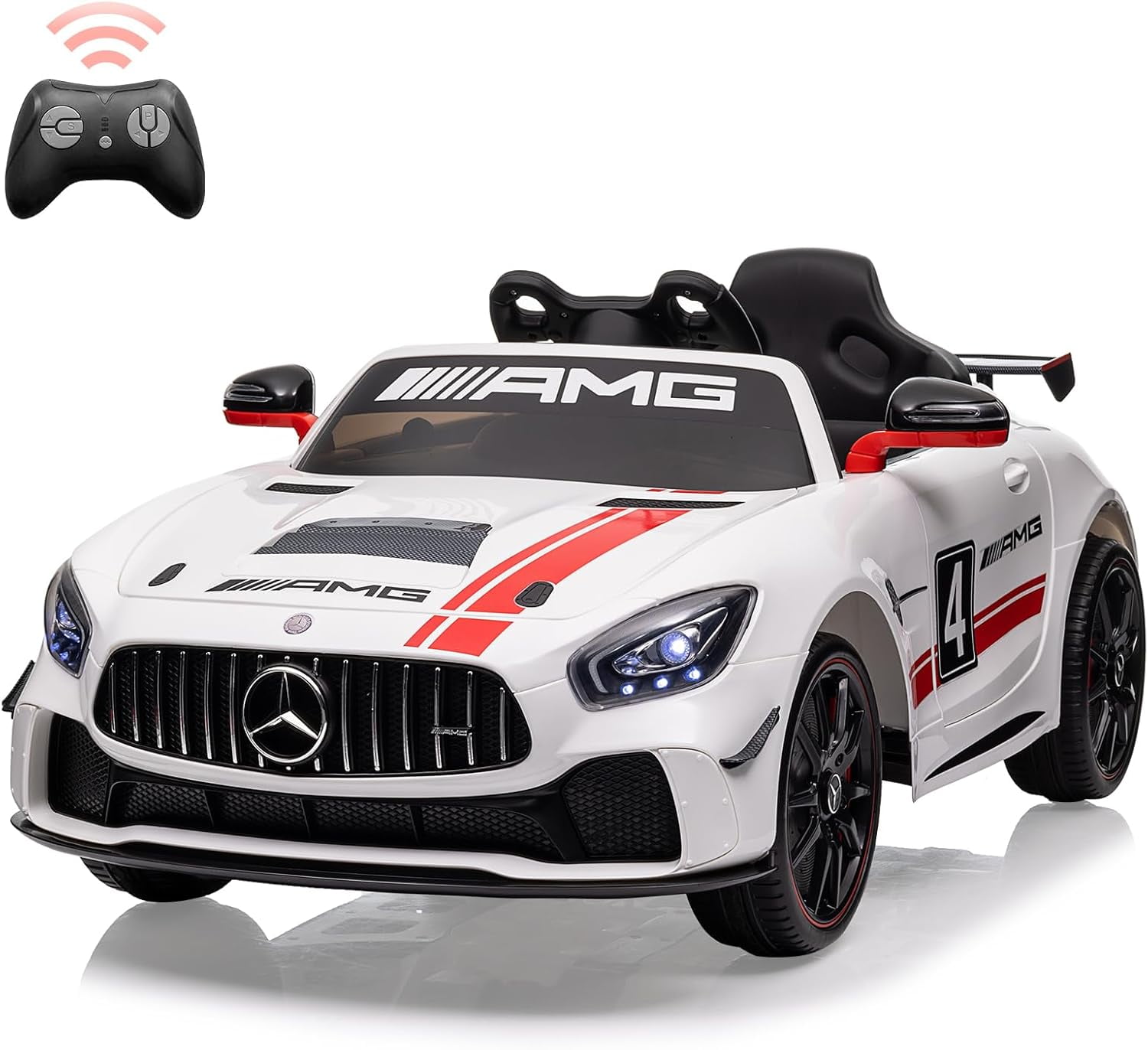 12V Mercedes-Benz AMG Kids Ride-On Car, Remote Control, 35W Dual Motors ...