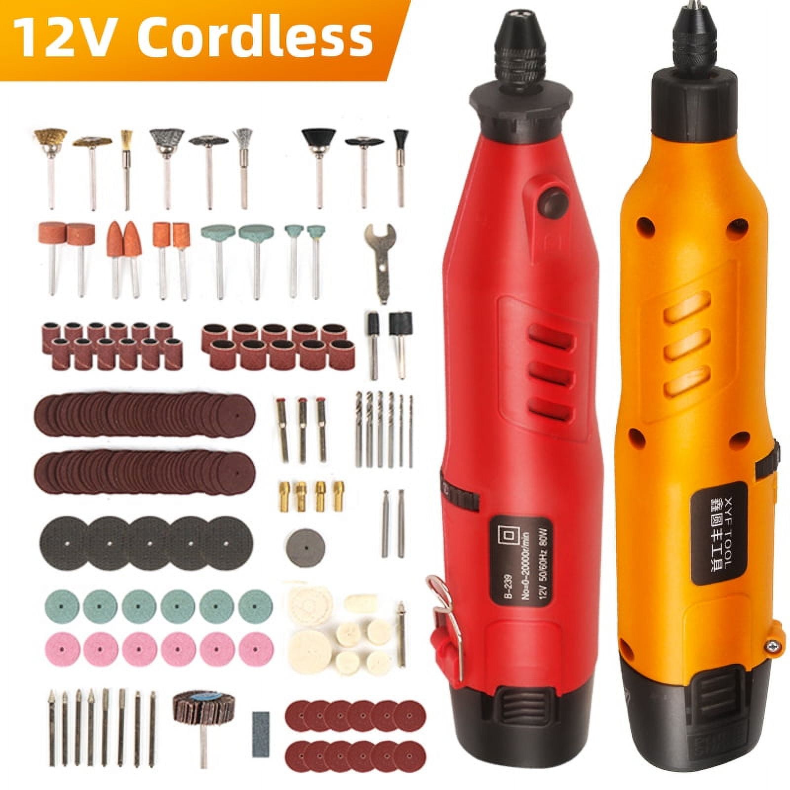 12V Mini Drill Machine Tools Cordless Rotary Tool with Dremel Polishing ...