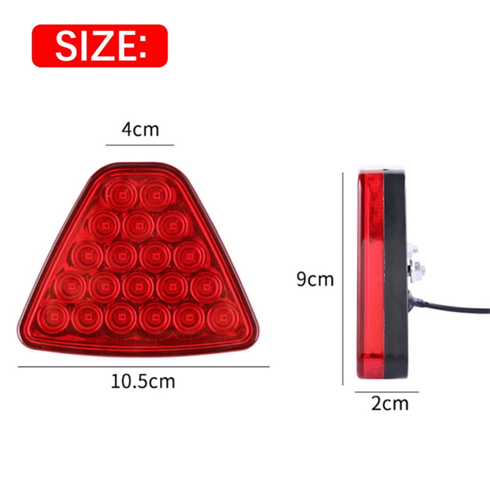 12V Motorcycle Car Indicator Triangle Rear Brake Light Warning Strobe ...