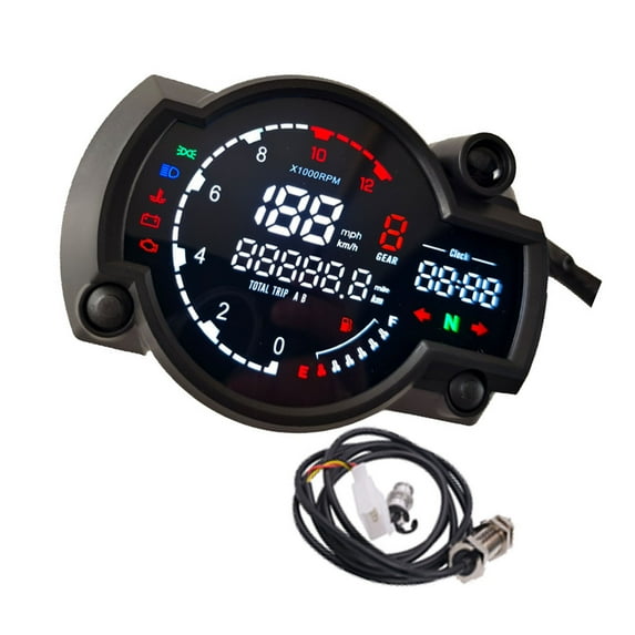 12V Motorcycle Instrument Cluster Digital Speedometer Odometer Fuels ...