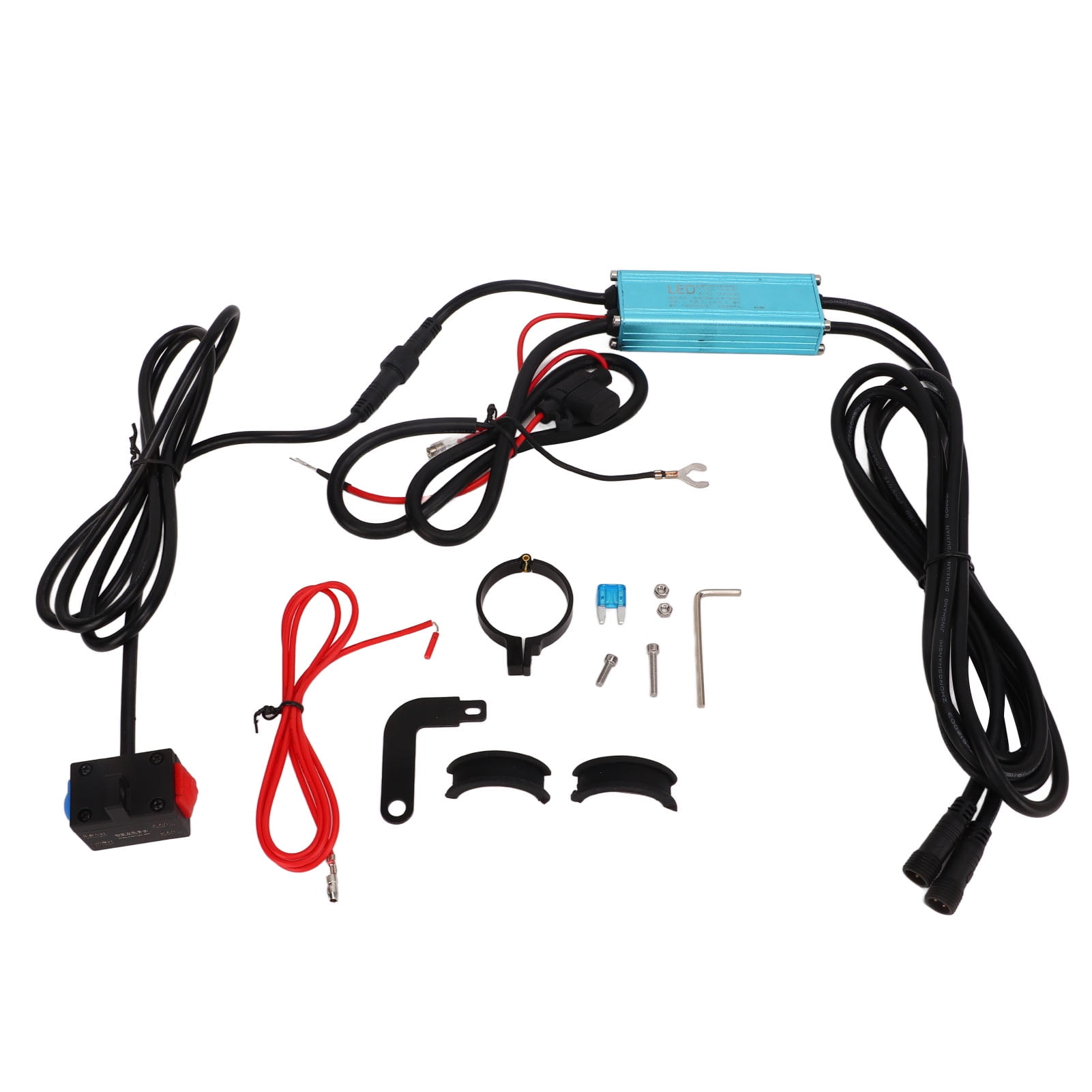12V Motorcycle Light Bar Wiring Harness Left Right Flashing Spotlight ...