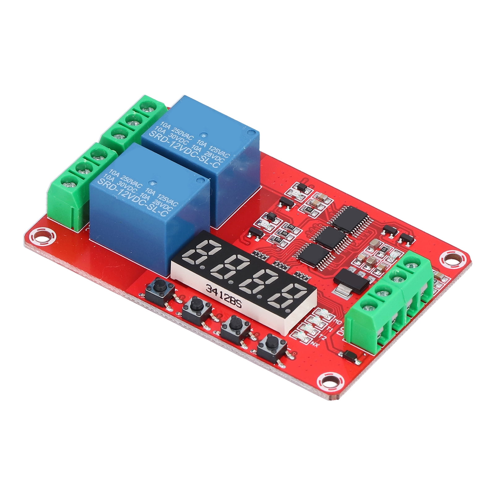 12V Multi-Functional 2-Channel Time Delay Relay Module - Self Lock & Cycle Timing Control Board ...