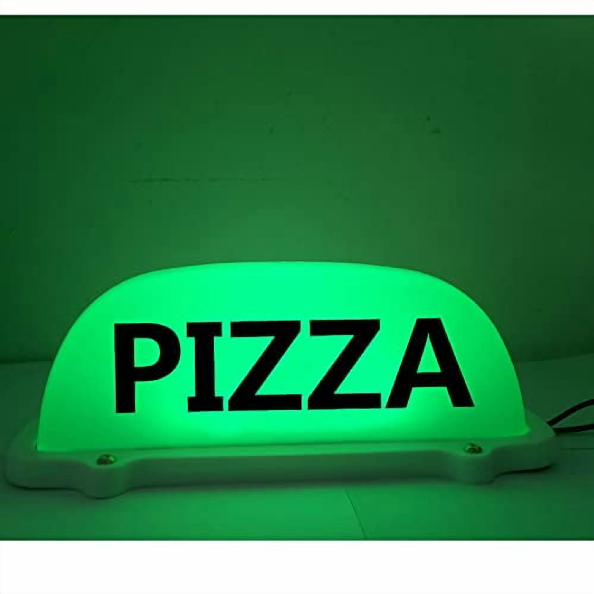 12V New Black White Elements Car Roof Top Taxi LED Light Cab Topper PIZZA Sign Lights Lamp with ...