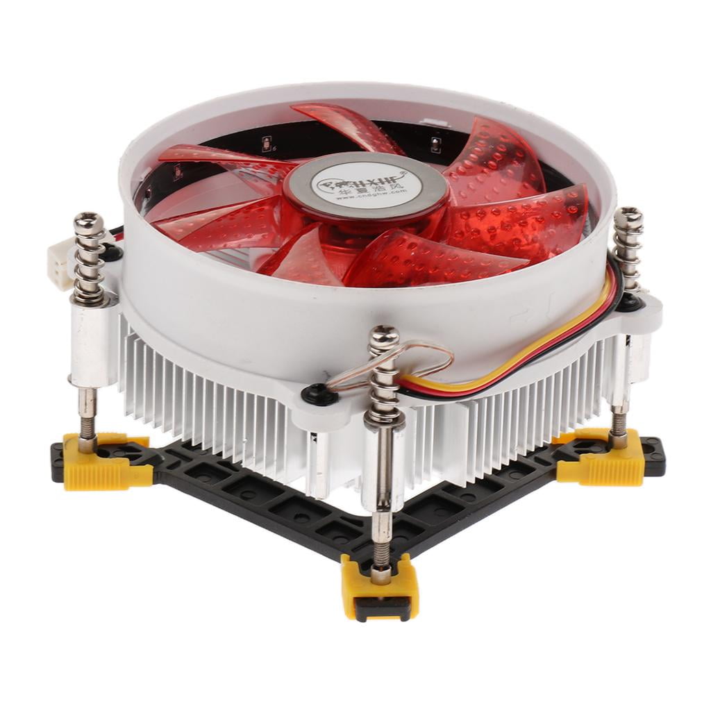 12V PC Cooled Fan 12cm CPU for LGA 775 / 1150/1151/1155/1156 Red ...