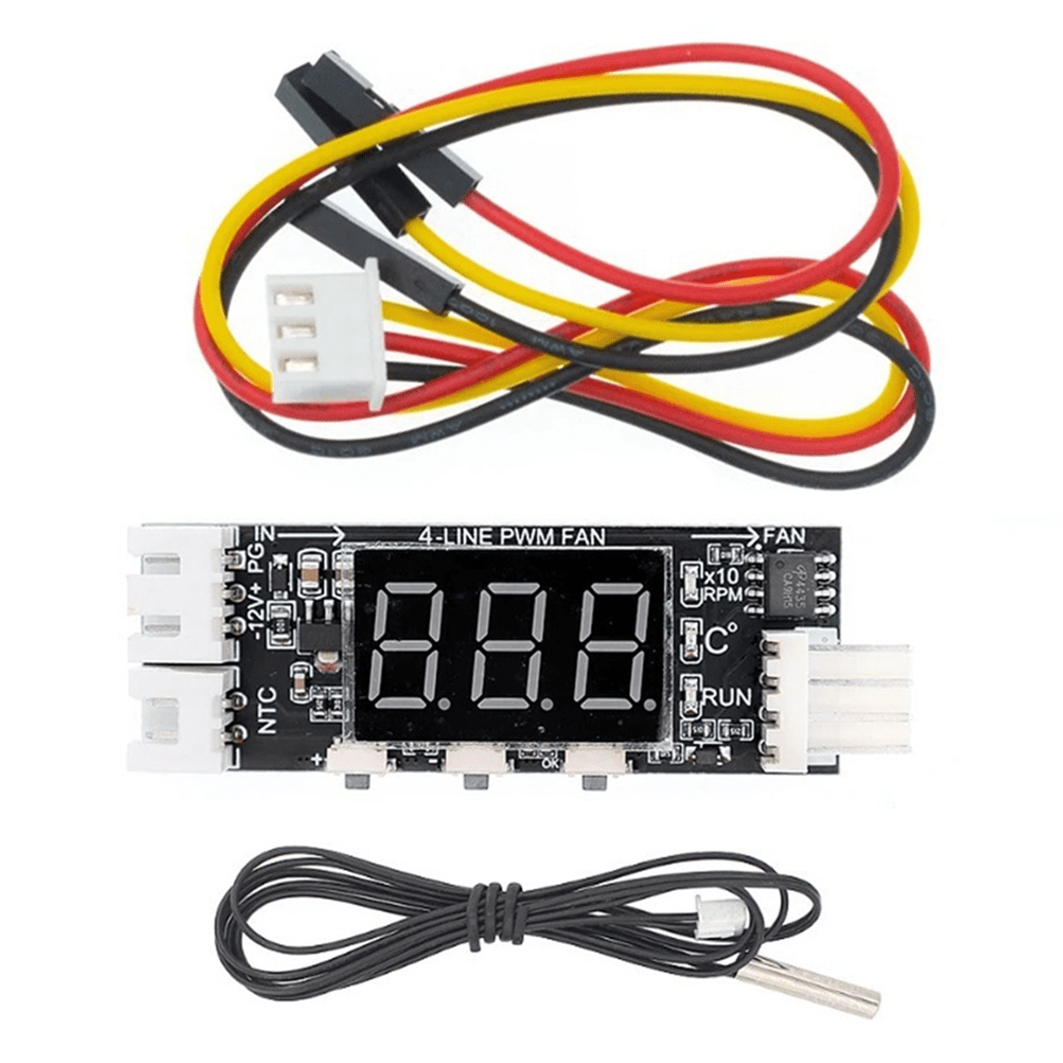 12V PWM 4-Wire Fan Temperature Control Speed Controller Chassis Noise ...
