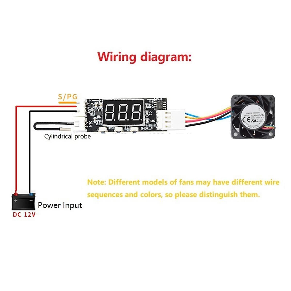 12V PWM 4-Wire Fan Temperature Control Speed Controller Chassis Noise ...