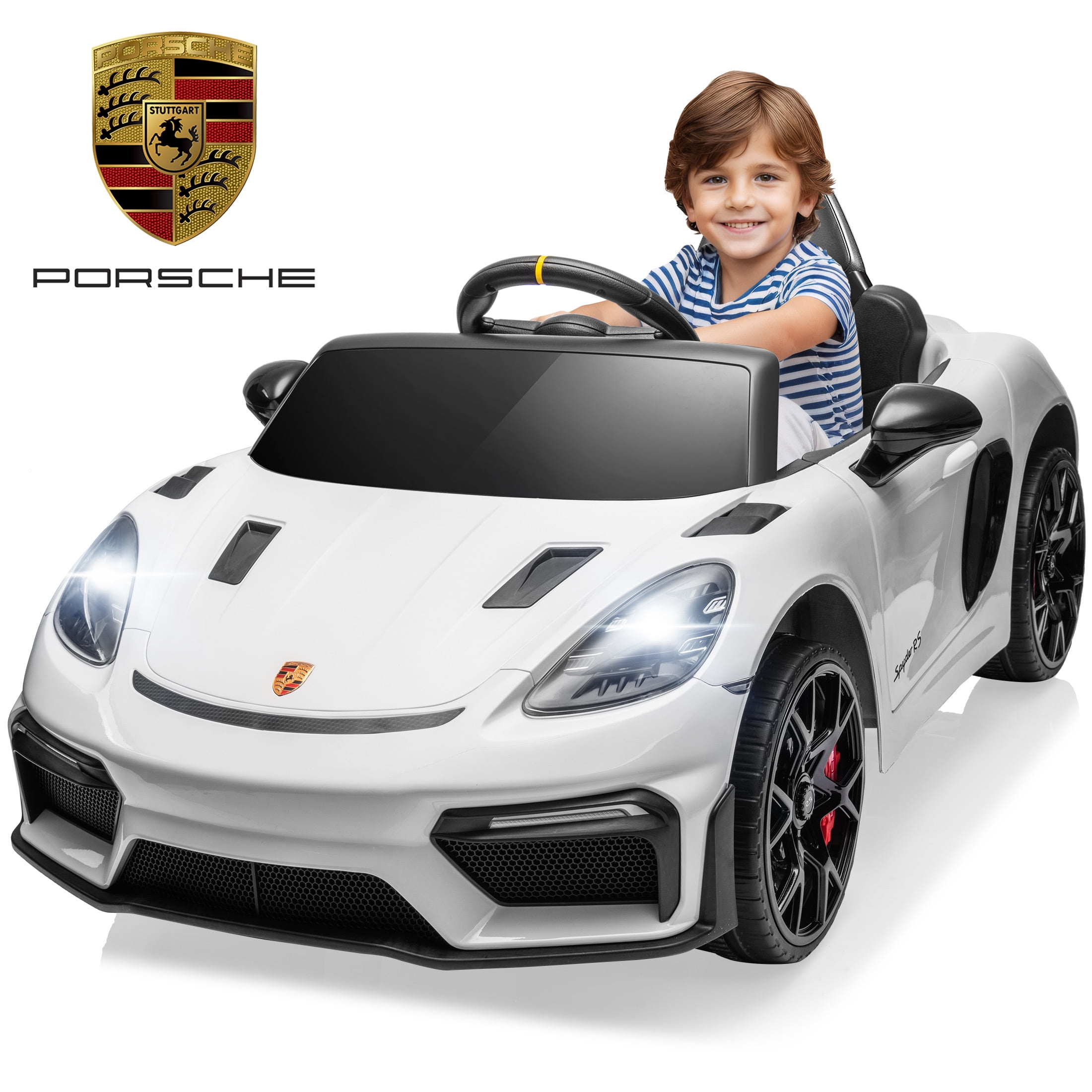 Porsche 718 12V Power Kids Ride on Car with Remote Control, Kids ...