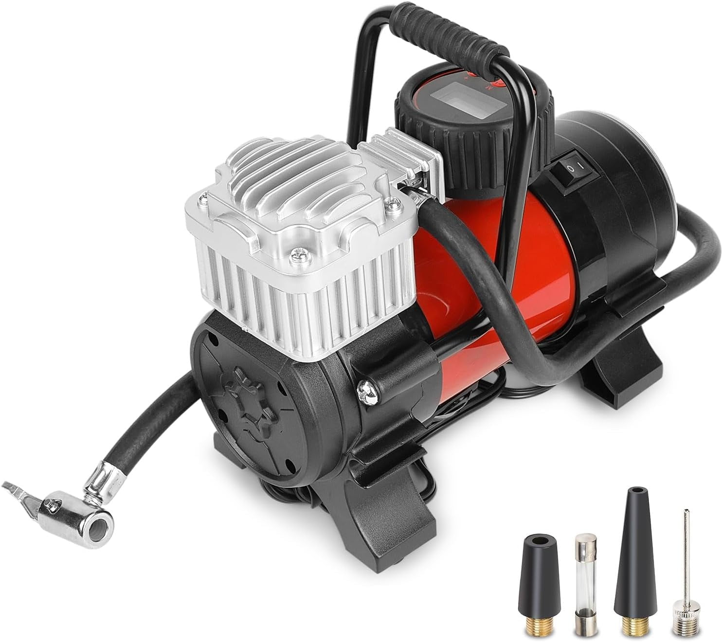 12V Portable LED Flash Light Air Compressor Pump - Inflates Cars ...