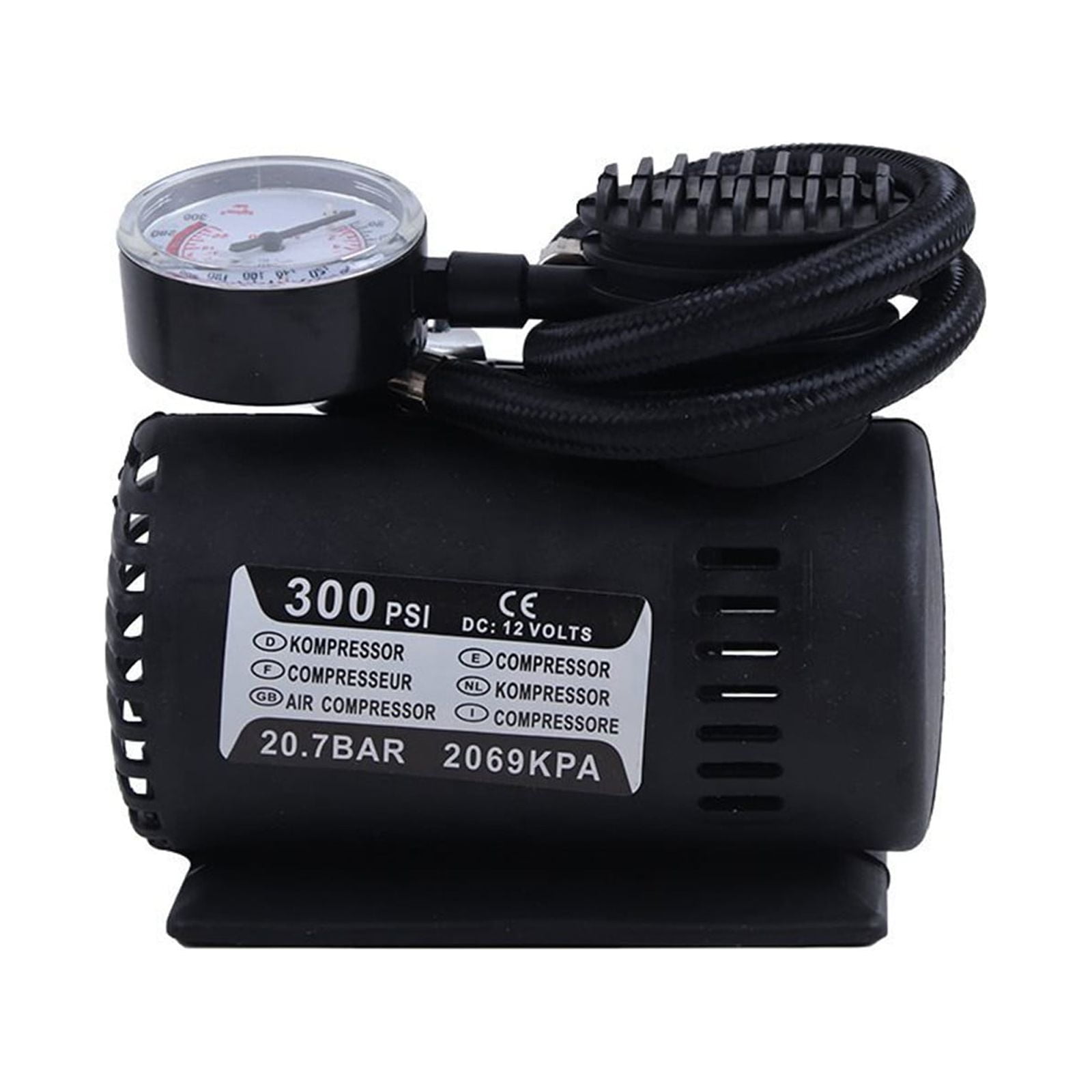 12V Portable Tire Inflator with Mechanical Pressure Gauge, Compact Air ...