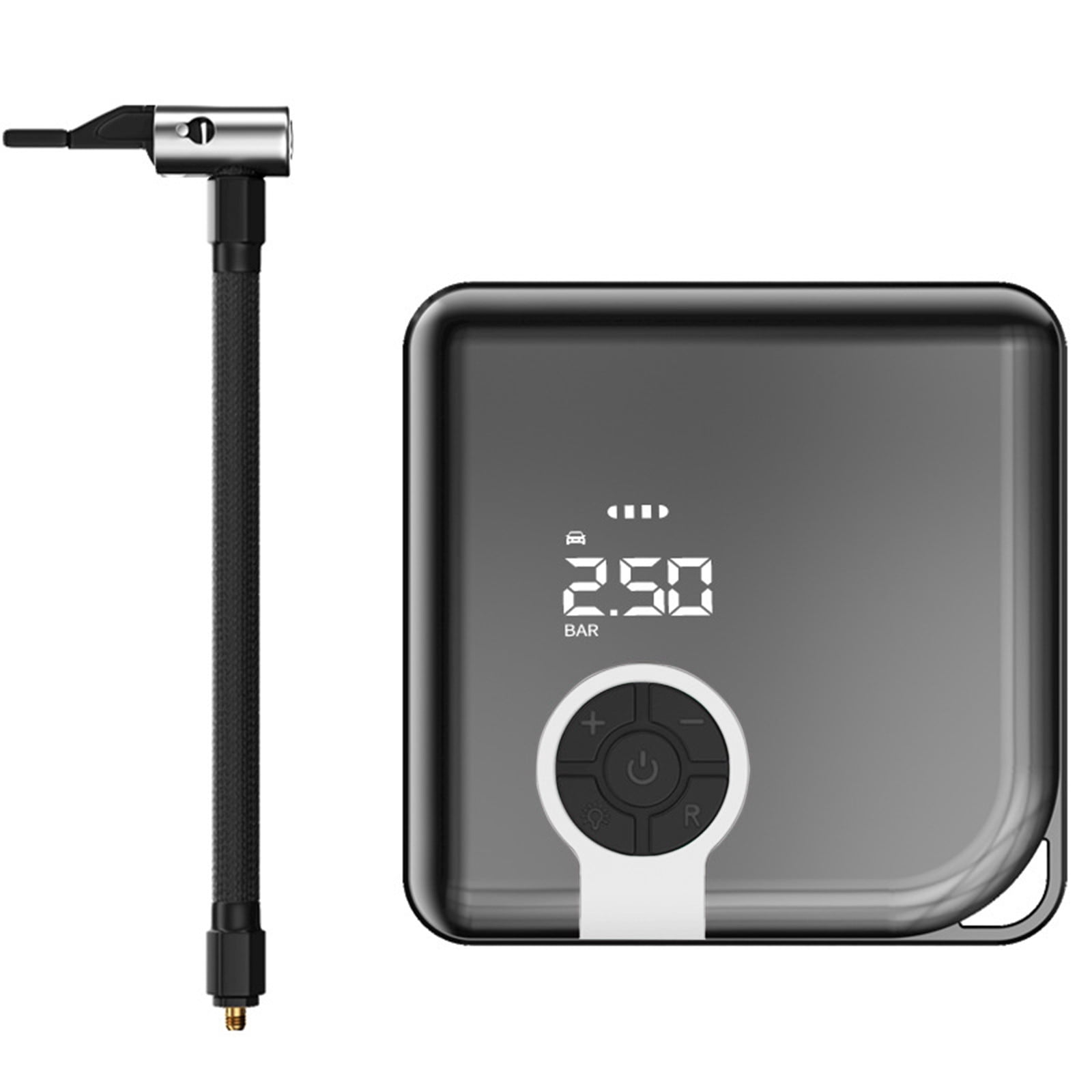 12V Portable Tire Inflator, Mini Car Tire Pump, Analog Gauge, Adapters ...