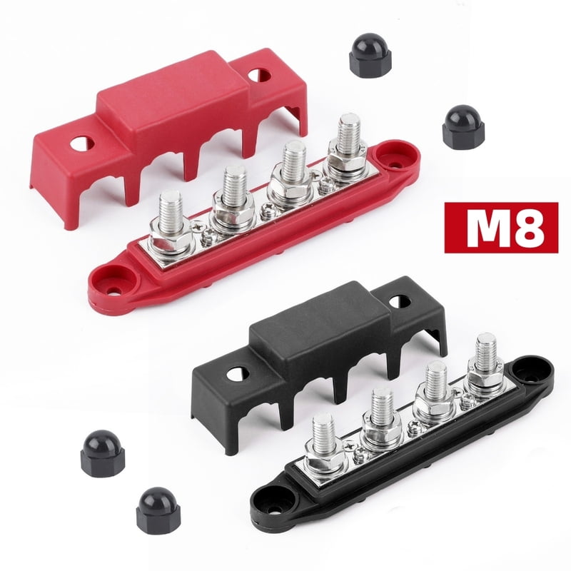 12V Positive Negative M8 M10 Bus Bar Terminal Battery Power 250A ...