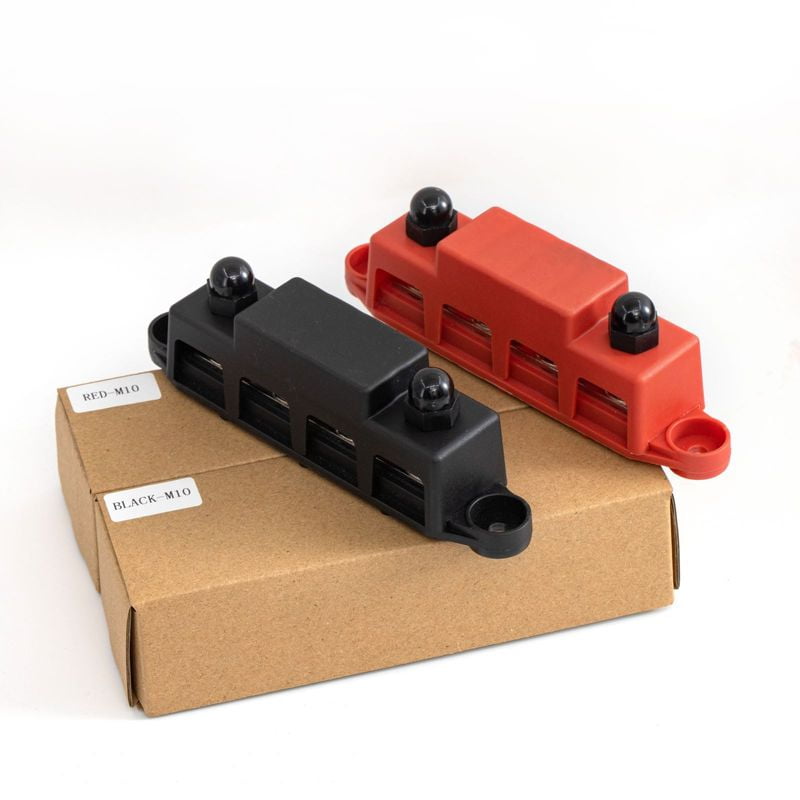 12V Power Distribution Block 250A Bus Bar Terminal Block with Cover M8 ...